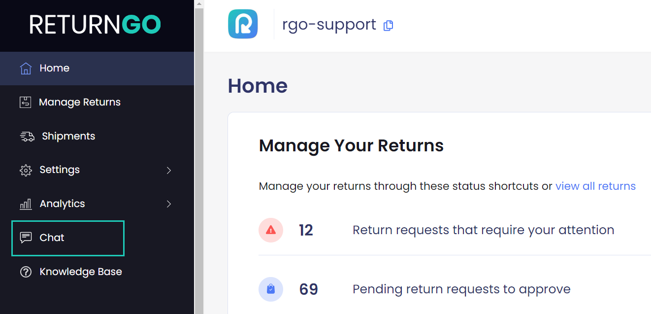 Contacting ReturnGO Support
